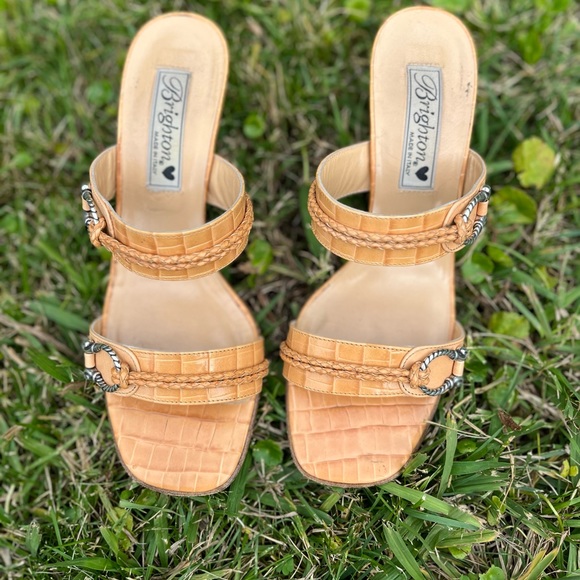 Brighton | Shoes | Brighton Raven Heel Leather Sandal | Poshmark